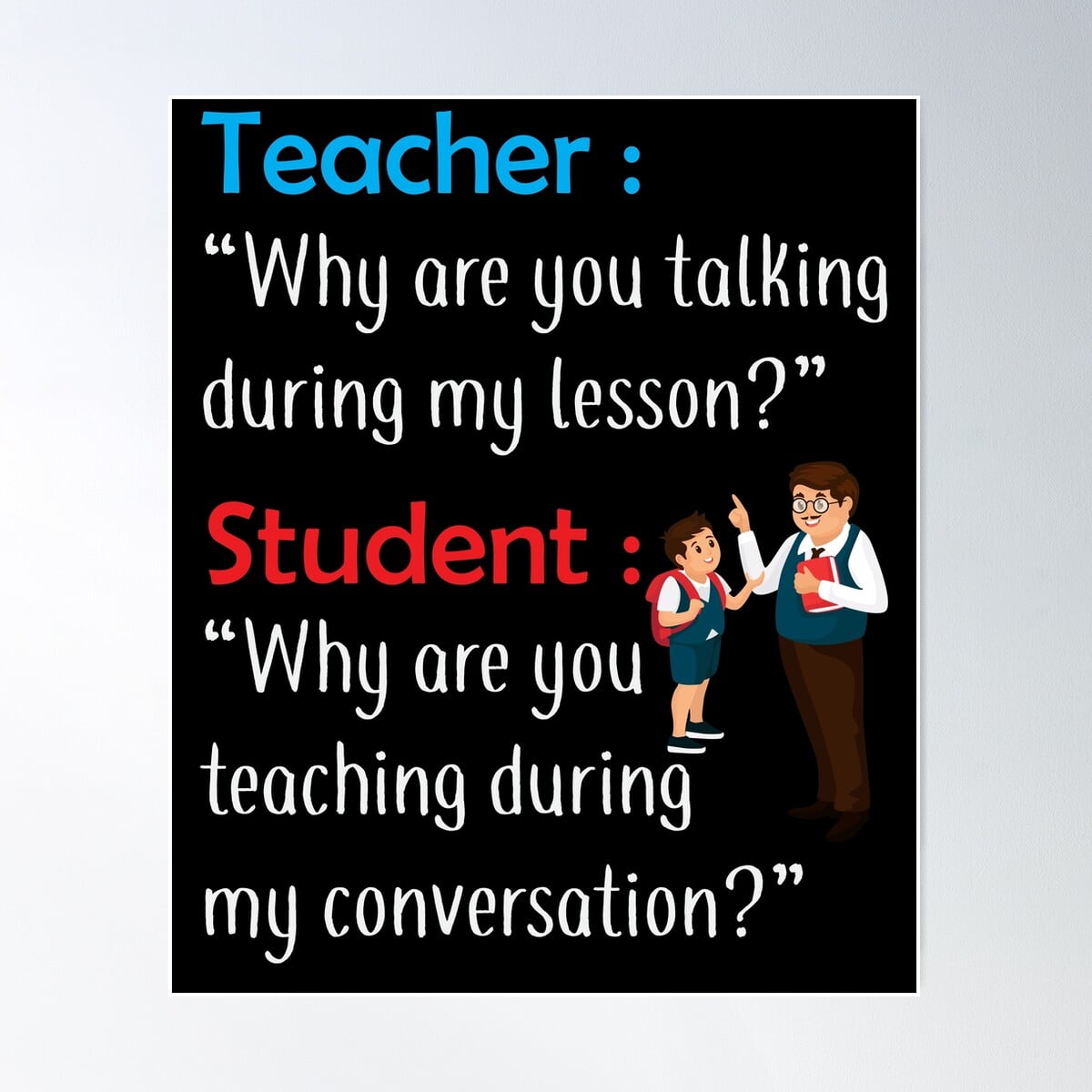 Teacher Student Back To School Poster Wall Art, Modern Wall Decor For ...