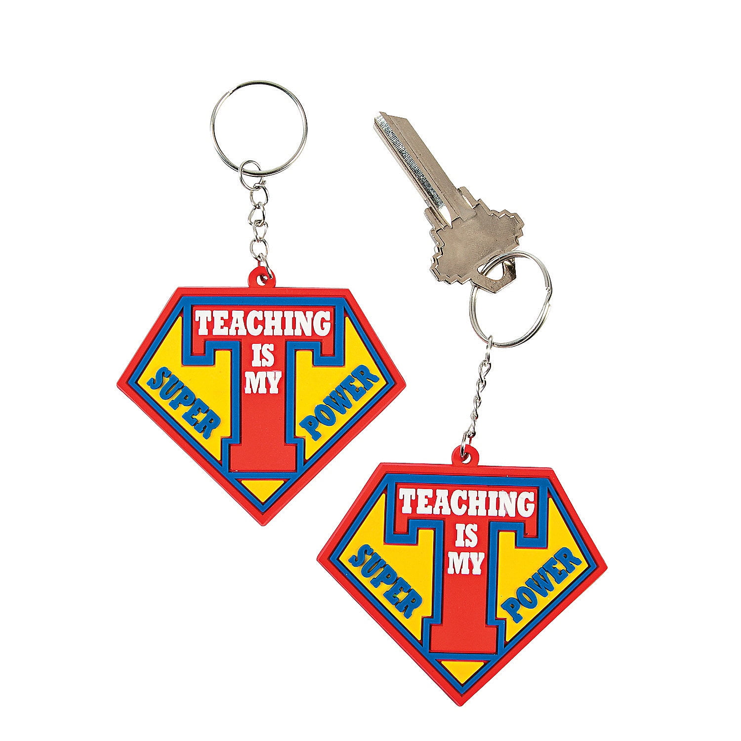 Teacher Superpower Rubber Key Chain - Party Favors - 12 Pieces ...