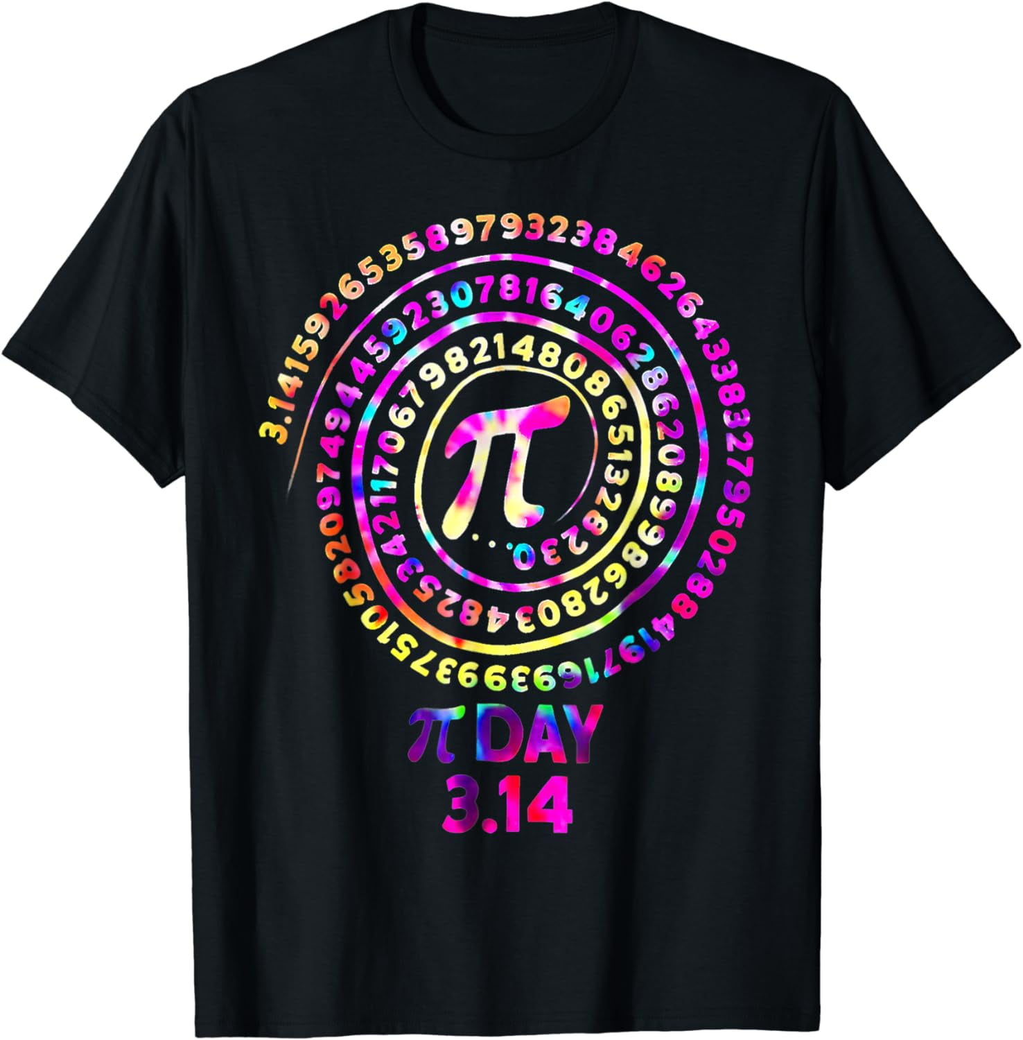 Teacher T-Shirt Spiral Pi Color Numbers Math Funny Pi Day Math ...