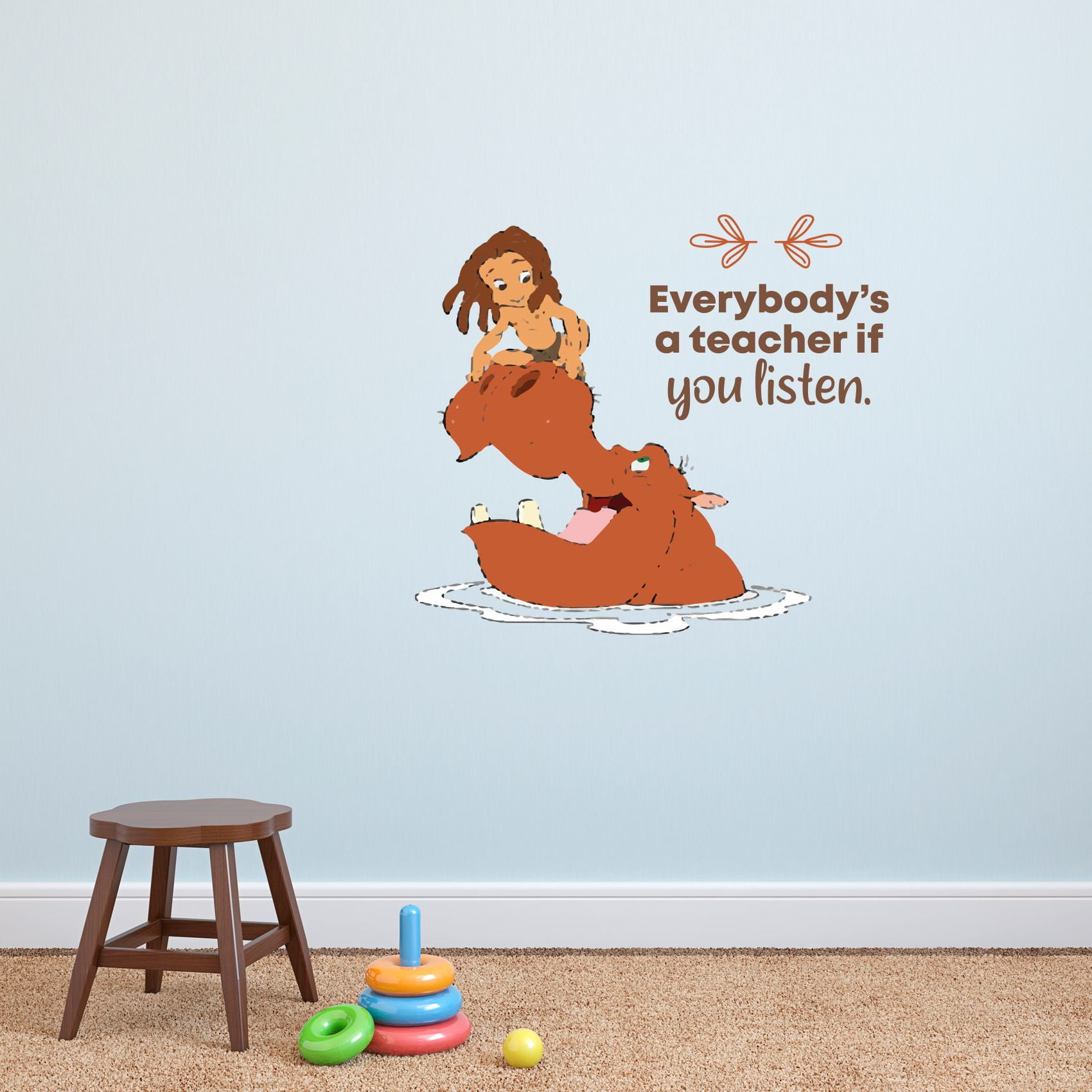 Teacher Tarzan Hippo Life Quote Cartoon Quotes Decors Wall Sticker Art ...