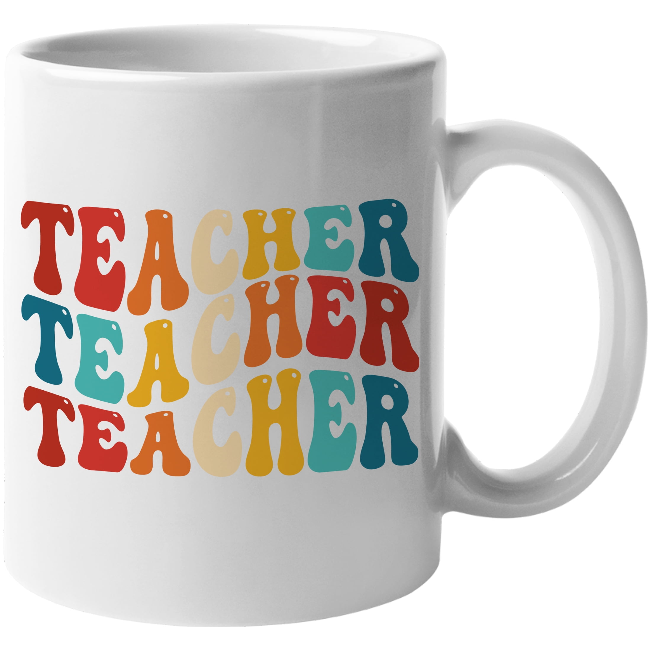 Teacher, Teaching Profession Themed, Groovy Retro Wavy Text Merch Gift ...