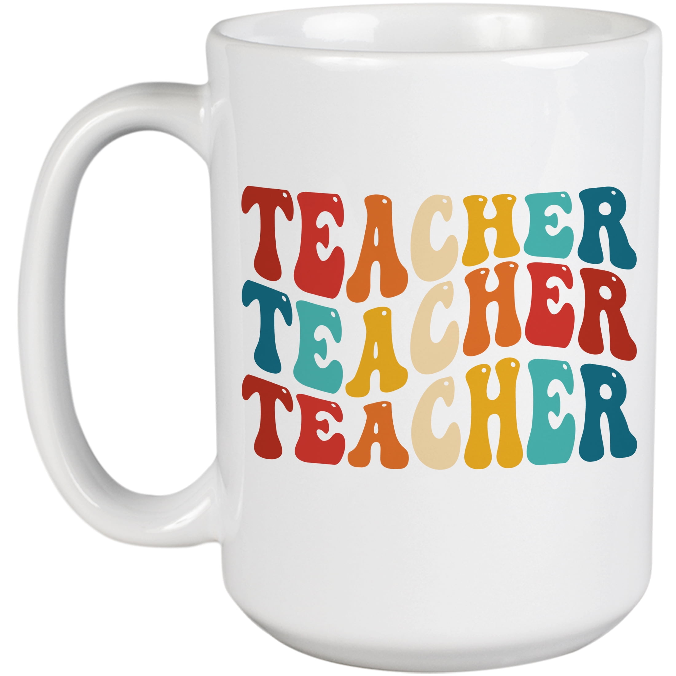 Teacher, Teaching Profession Themed, Groovy Retro Wavy Text Merch Gift ...