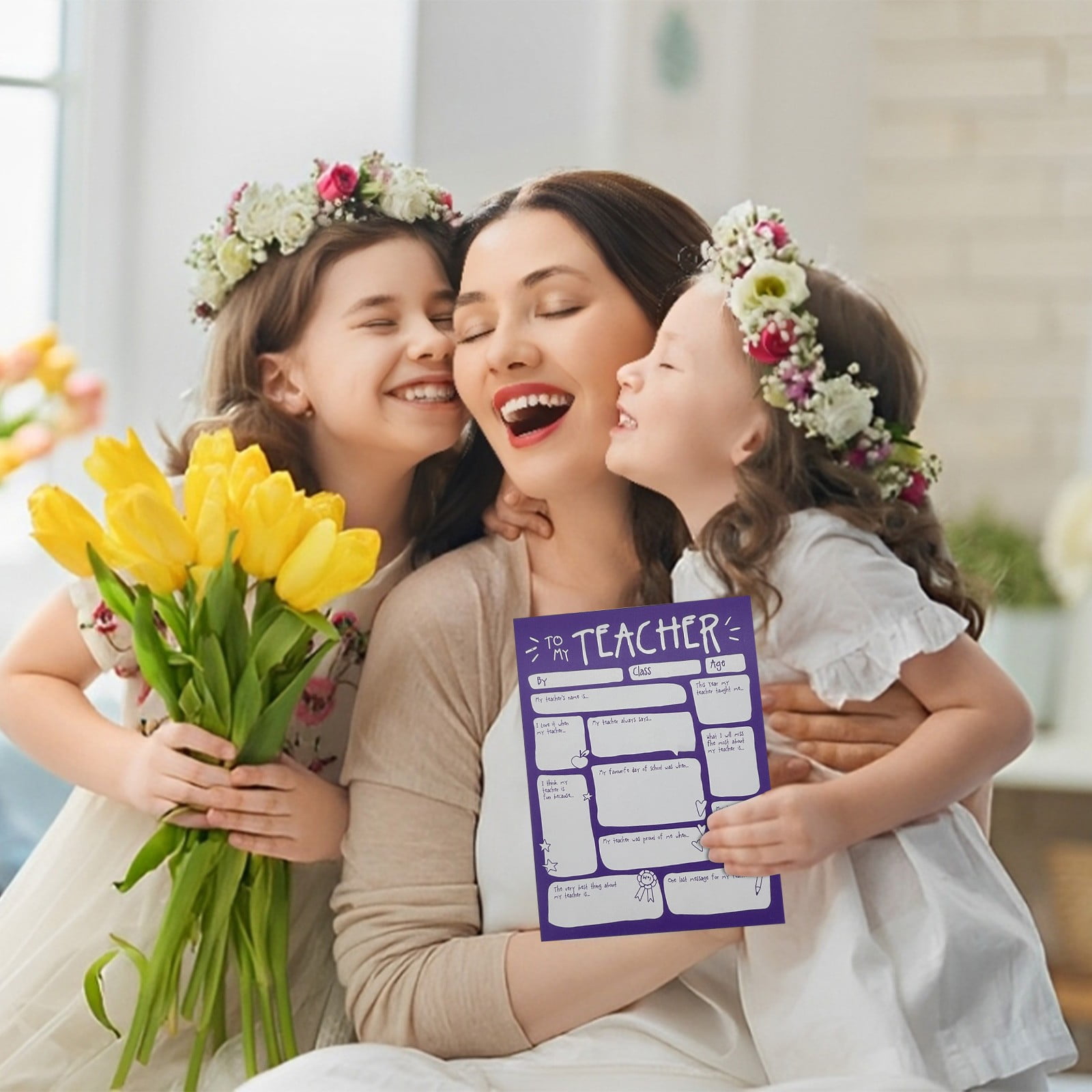 Teacher Thank You Card with Envelope, Teacher Appreciation Gift, Kids ...