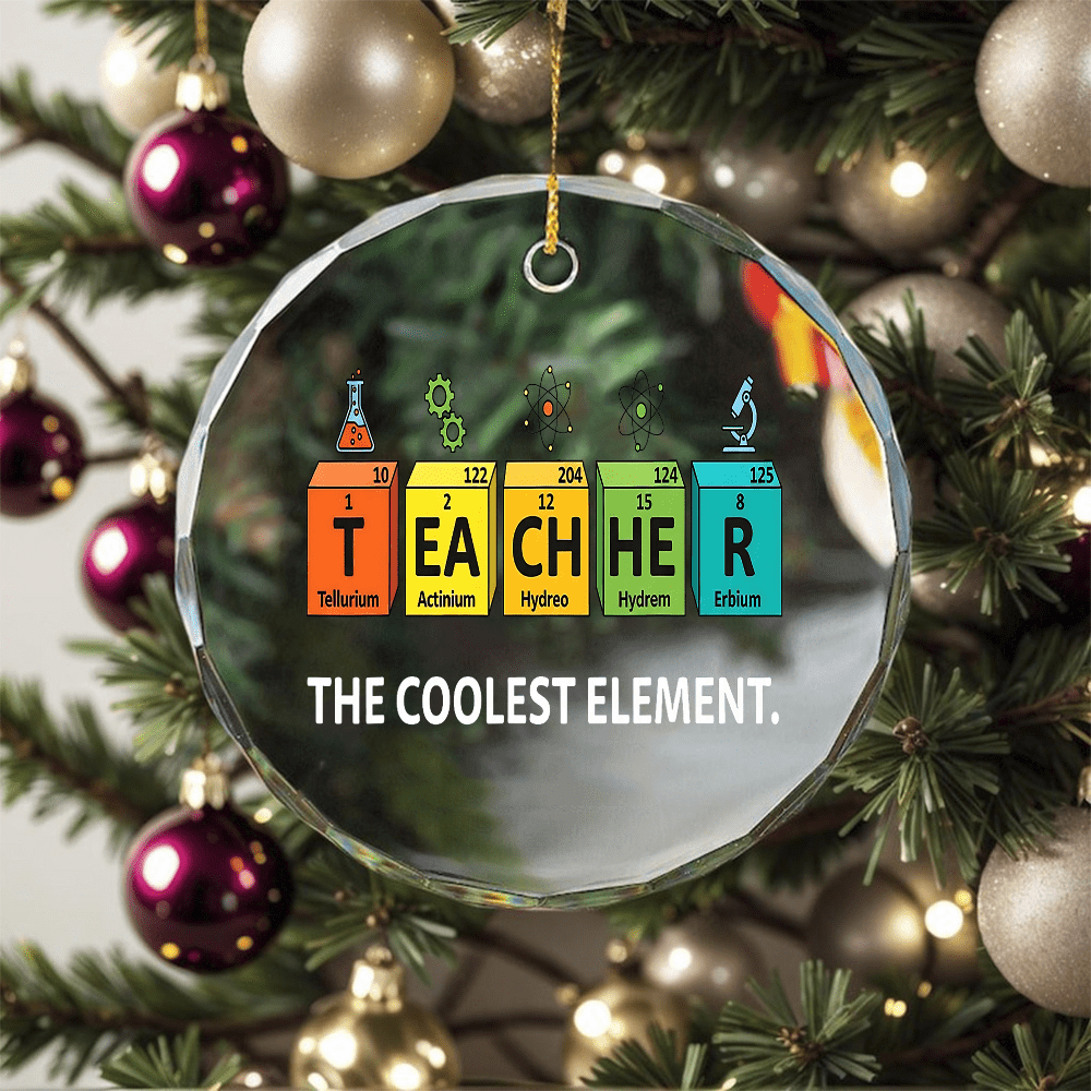 Teacher The Coolest Element Chemistry Periodic Table Science Ornament ...