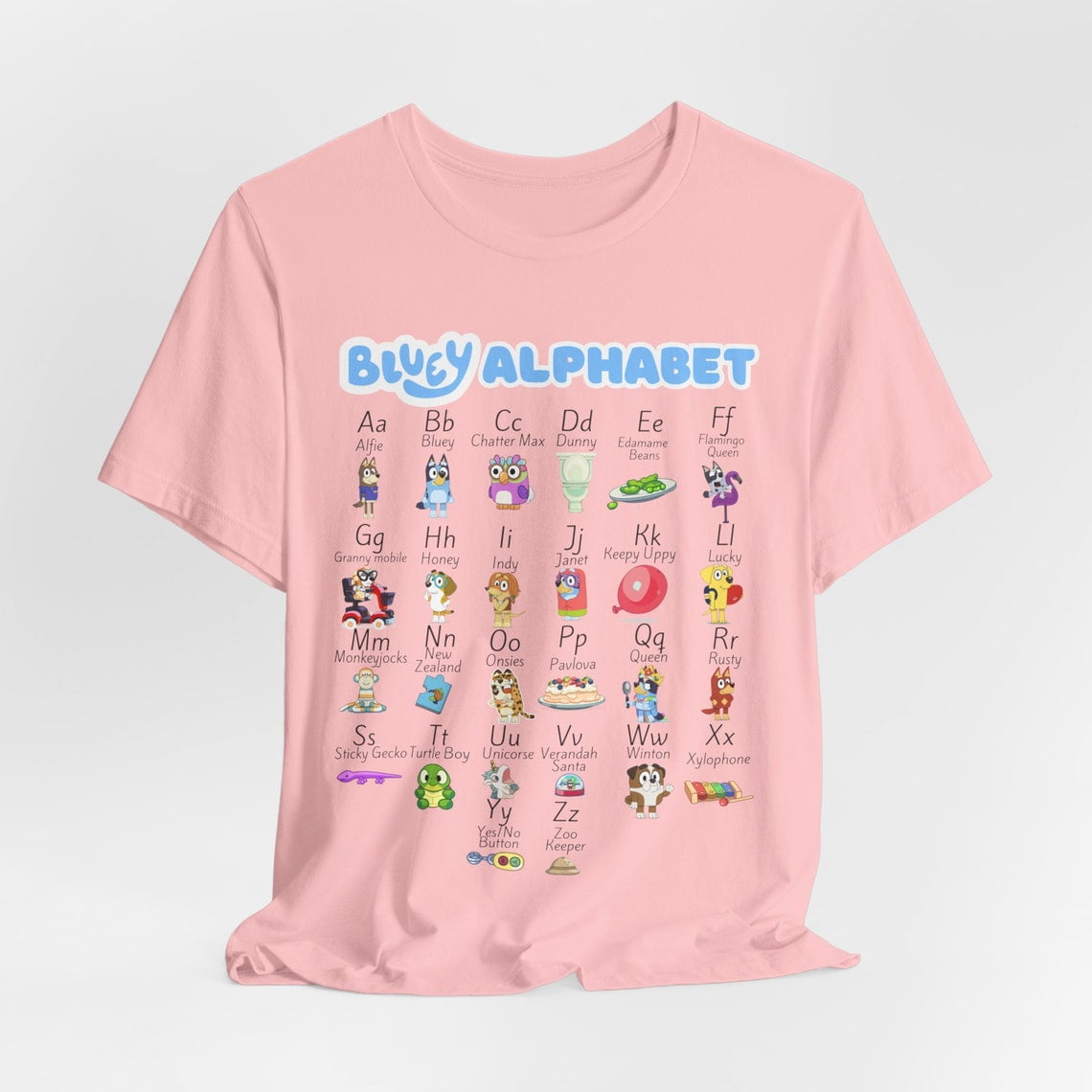 Teacher Themed Alphabet Bluey T-shirt, Kindergarten Educational Shirt ...