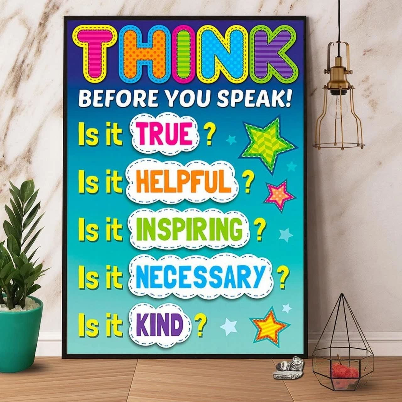 Teacher Think Before You Speak It Is Helpful Cute Star Happy Vertical ...