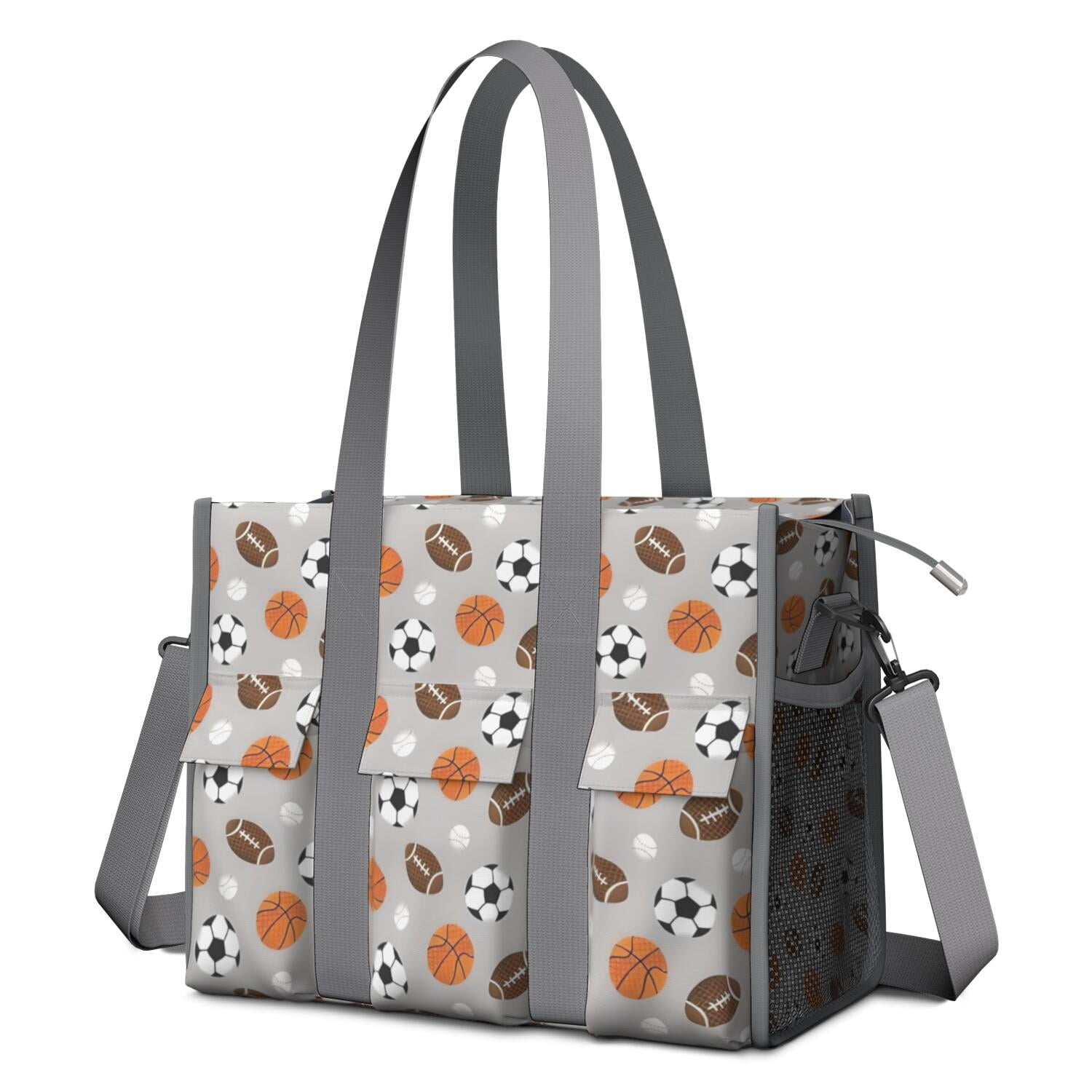 Teacher Tote Bag,Baseball Football Pattern Teacher Utility Tote Bag ...