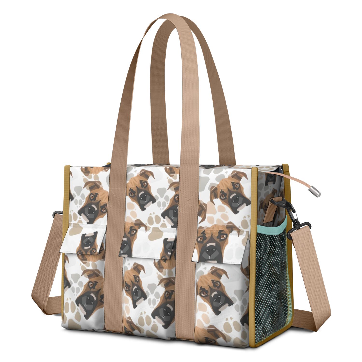 Teacher Tote Bag,Cute Doberman and Dog Footprint Teacher Utility Tote ...