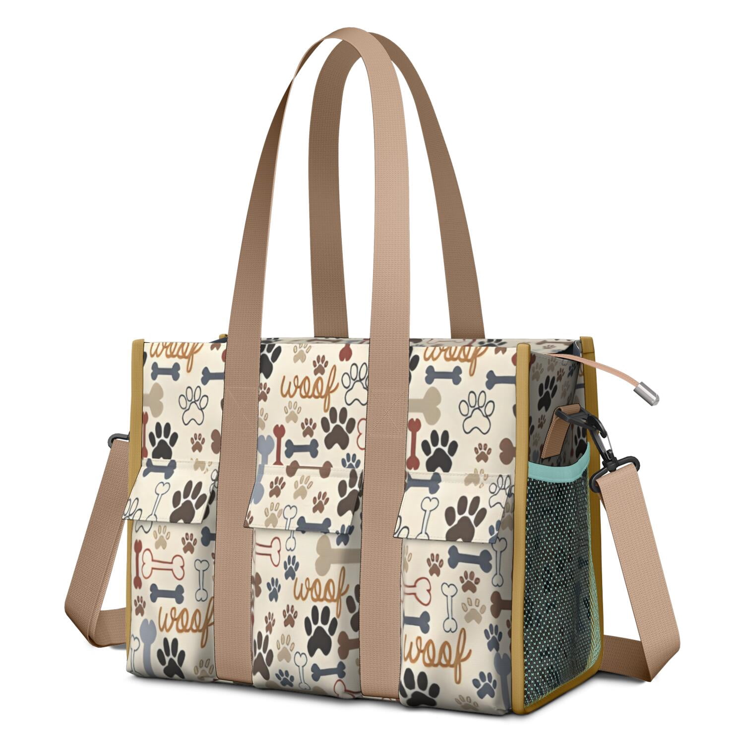 Teacher Tote Bag,Paw Prints and Bones Teacher Utility Tote Bag,Large ...