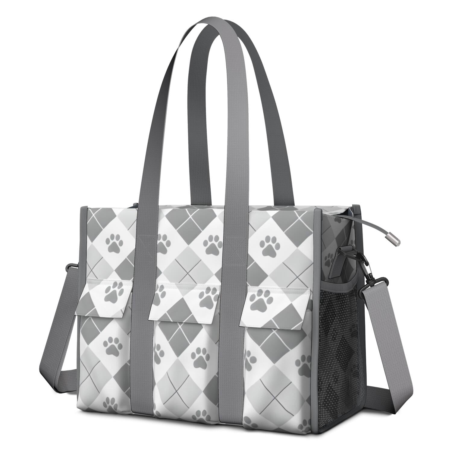 Teacher Tote Bag,Pawprints Argyle Teacher Utility Tote Bag,Large Work ...