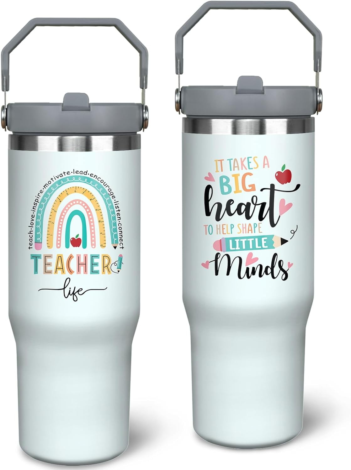 Teacher Tumbler Cup, 30oz Stainless Steel Teacher Travel Coffee Mug Cup ...