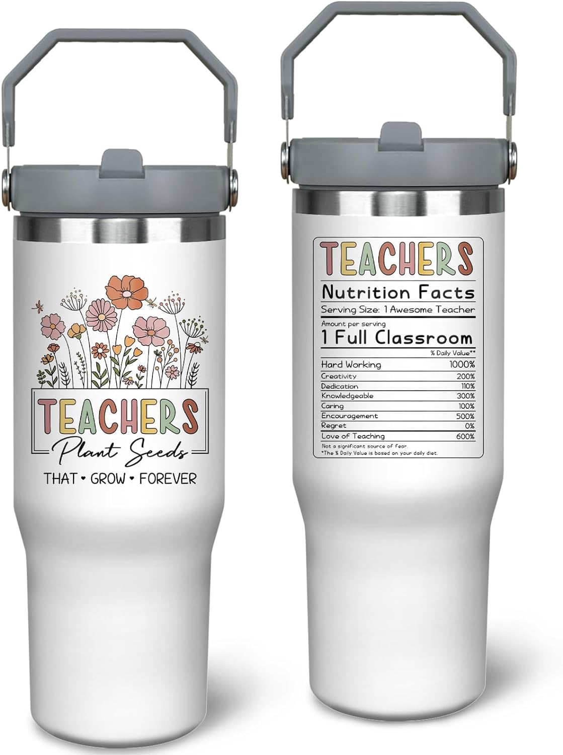 Teacher Tumbler Cup, 30oz Stainless Steel Teacher Travel Coffee Mug Cup ...