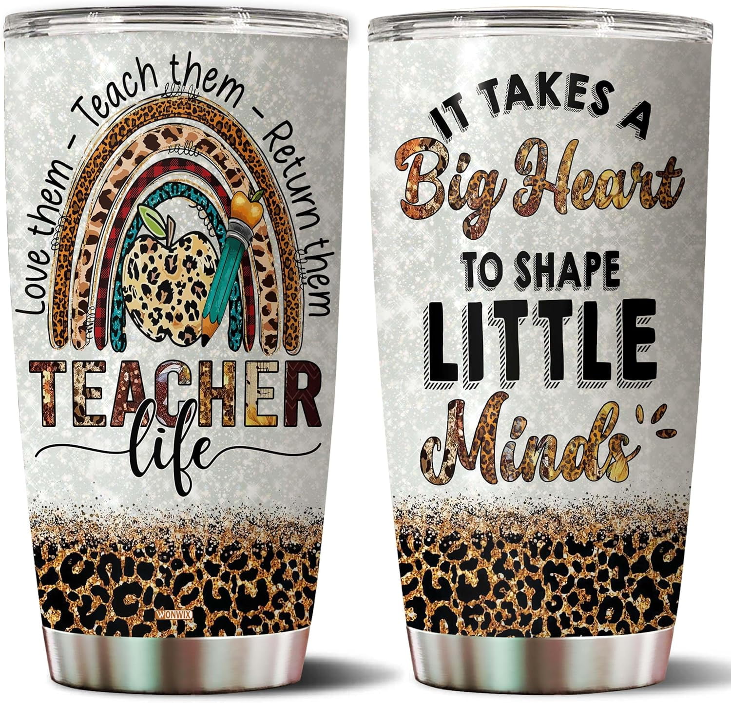 Teacher Tumbler It Takes Big Heart to Shape Little Minds Travel Cup ...