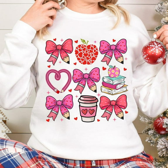 Teacher Valentine Coquette Retro Heart Aesthetic Classroom Love ...