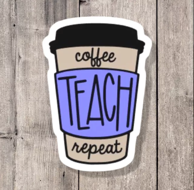 Teacher Vinyl Laptop Sticker Water Bottle Sticker Hard Hat Decalkindle ...