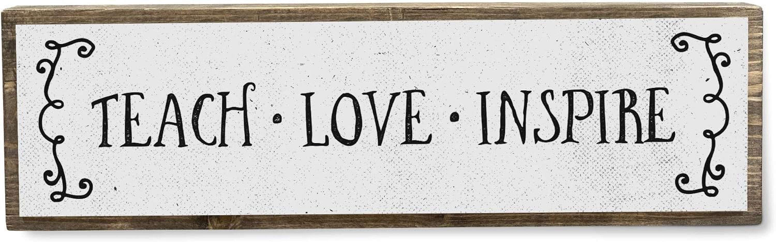 Teacher Wood Signs (Medium - Wood And Metal, Teach Love Inspire ...