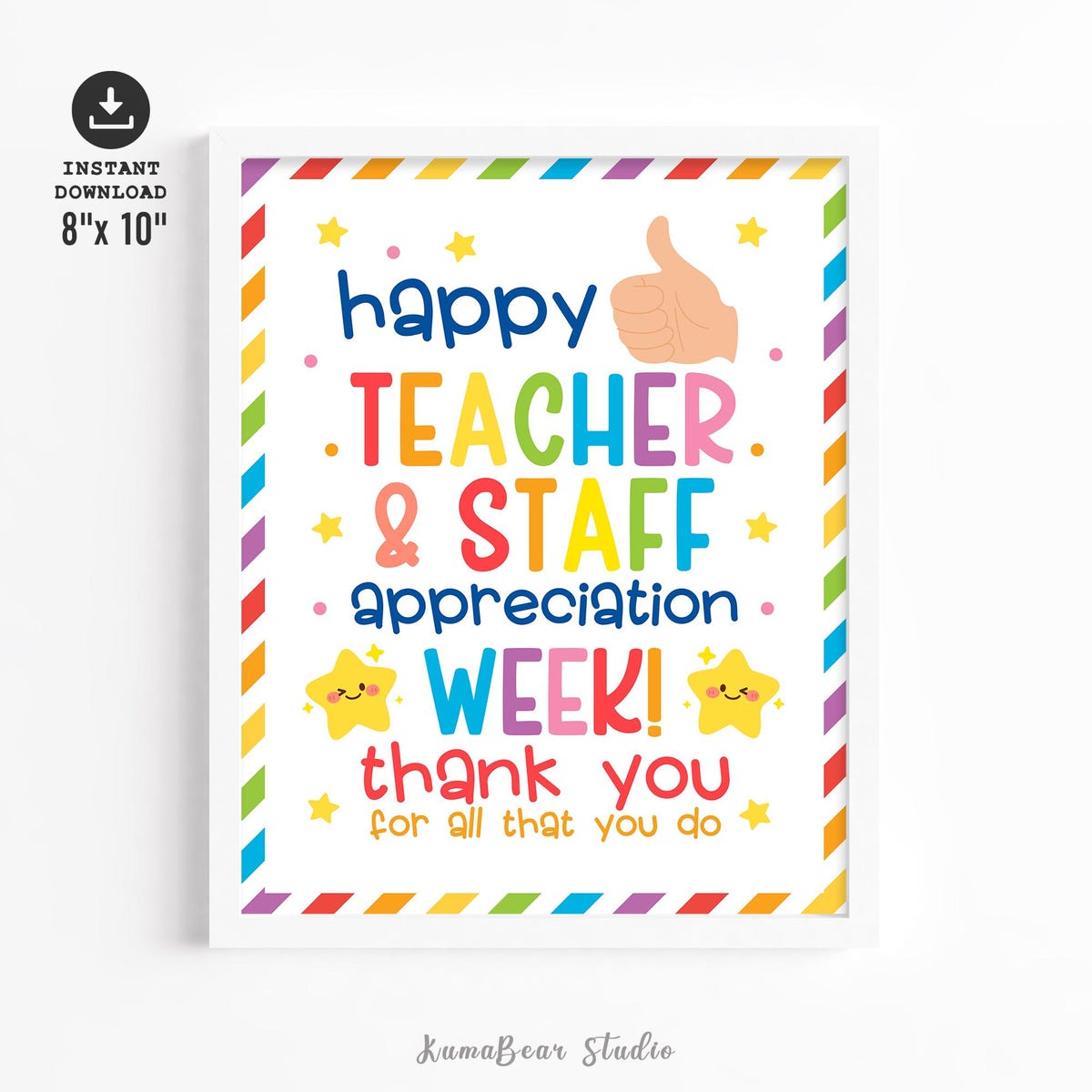 Teacher and Staff Appreciation Sign Printable, Teacher Appreciation ...