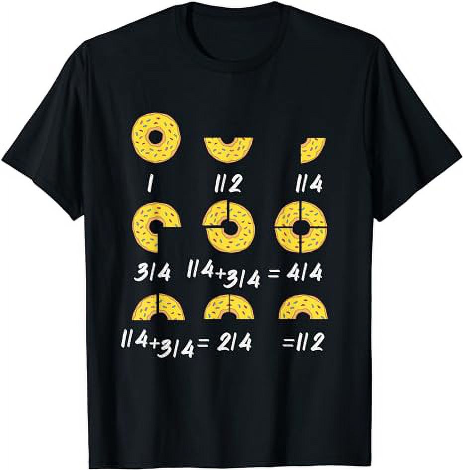 Teacher and Students Funny Donut Quick Math Fraction T-Shirt - Walmart.com