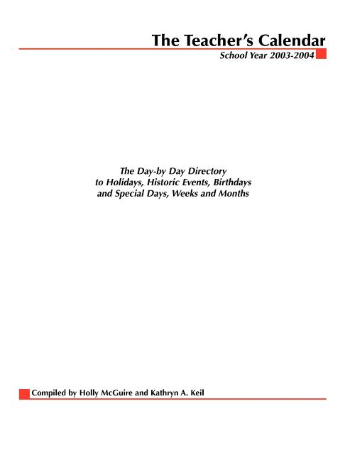 Teacher's Calendar: The Day-By-Day Direc The Teacher's Calendar ...