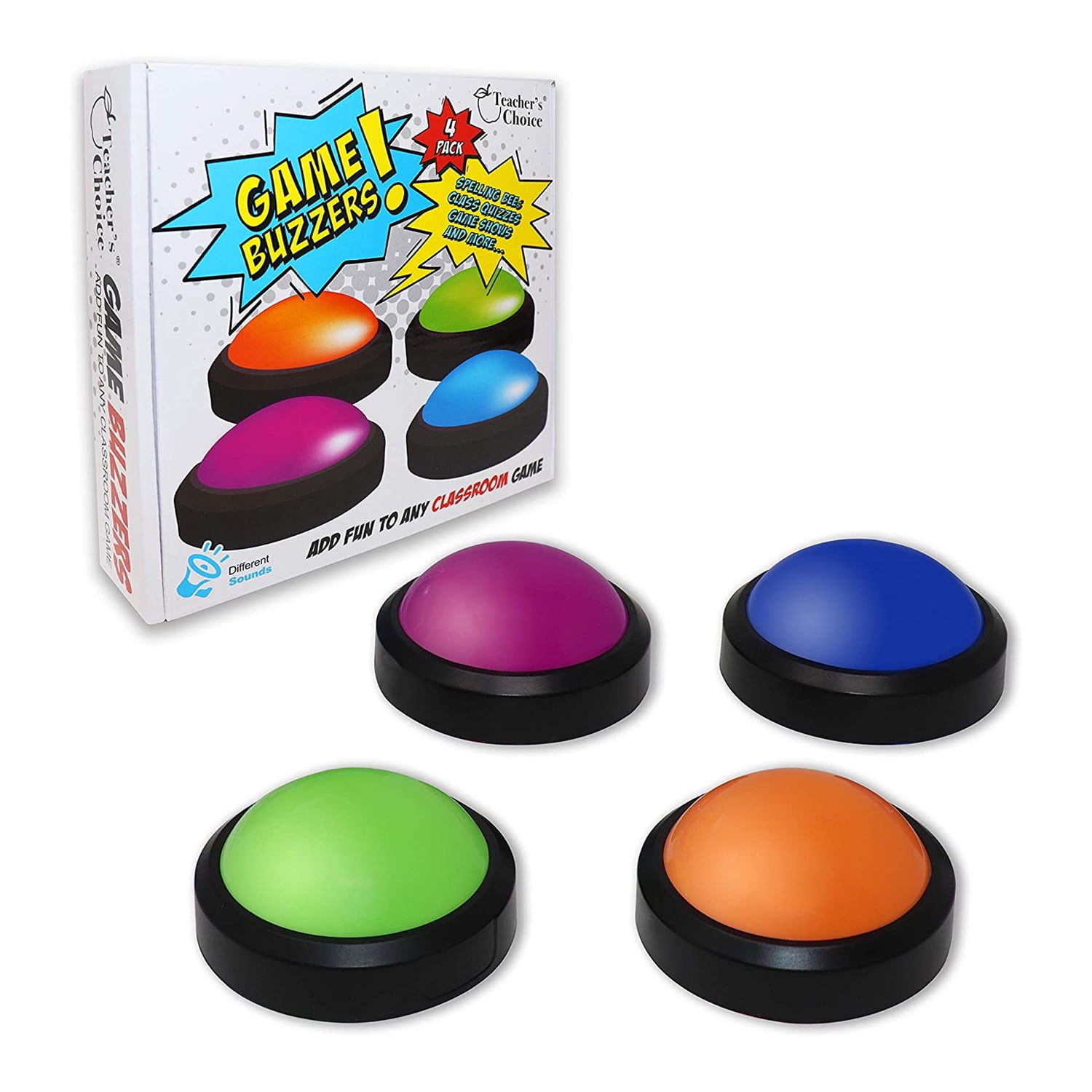 Teacher's Choice 4 Pack Game Buzzers (with Stickers) - Walmart.com
