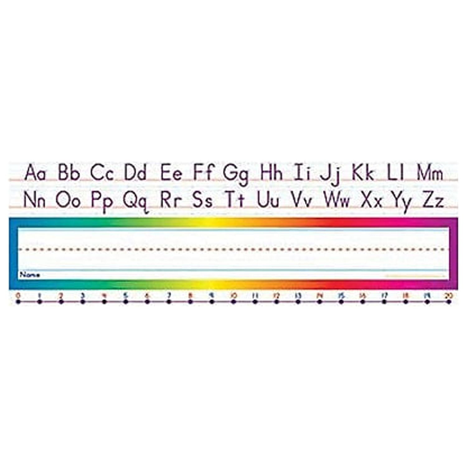 Teacher's Friend Scholastic Alphabet-Number Line Standard Name Plates 4 ...