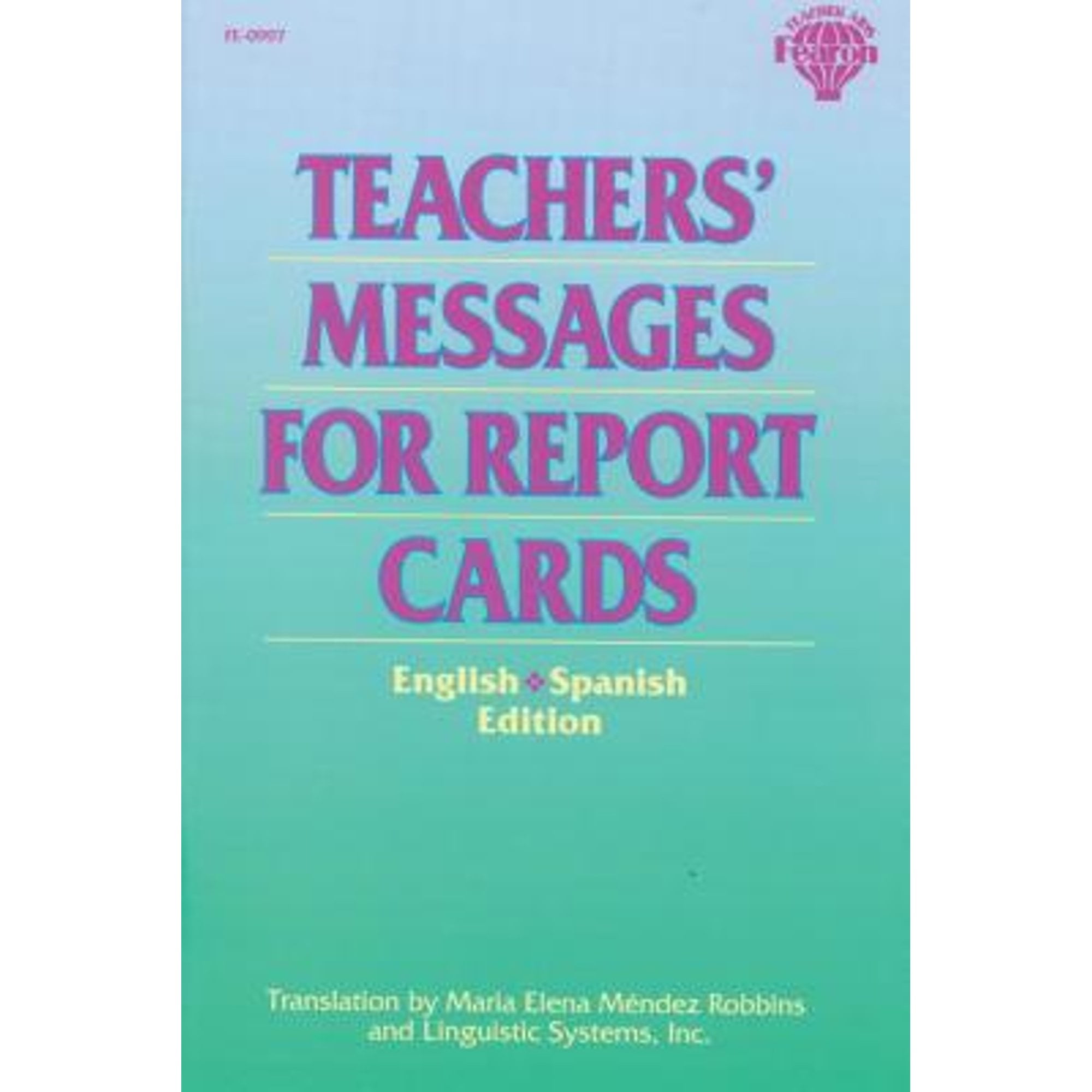Pre-Owned Teachers' Messages for Report Cards, Grades K - 8 (Paperback ...