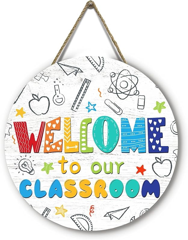 Teacher's wooden doorplate-welcome classroom plaque is used at the ...
