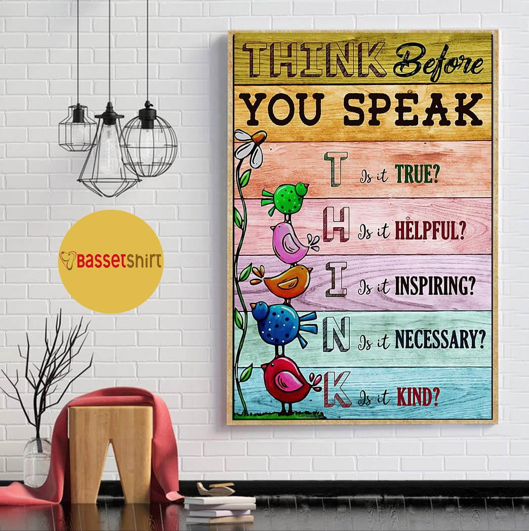 Teacher think before you speak poster 11 x 17 Inch Poster - Walmart.com