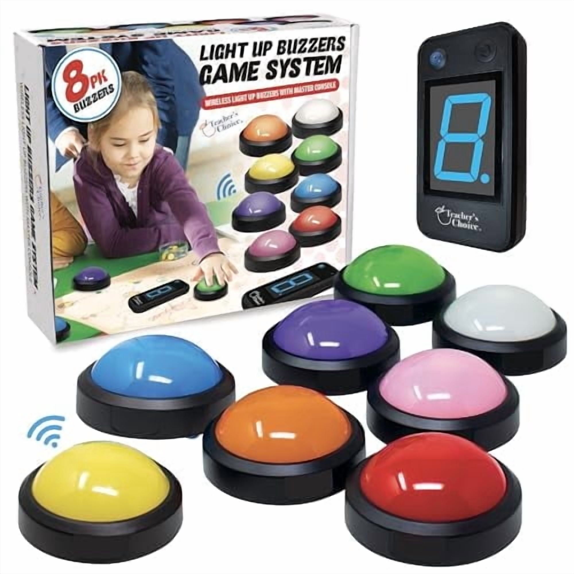 Teacher's Choice 8 Player Wireless Light Up Game Buzzer System ...