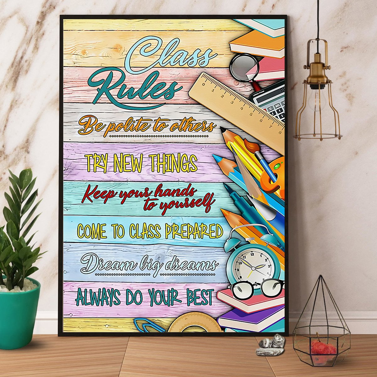 Teachers Class Rules Paper Poster No Frame Matte Wall Art Decor 16 x 24 ...