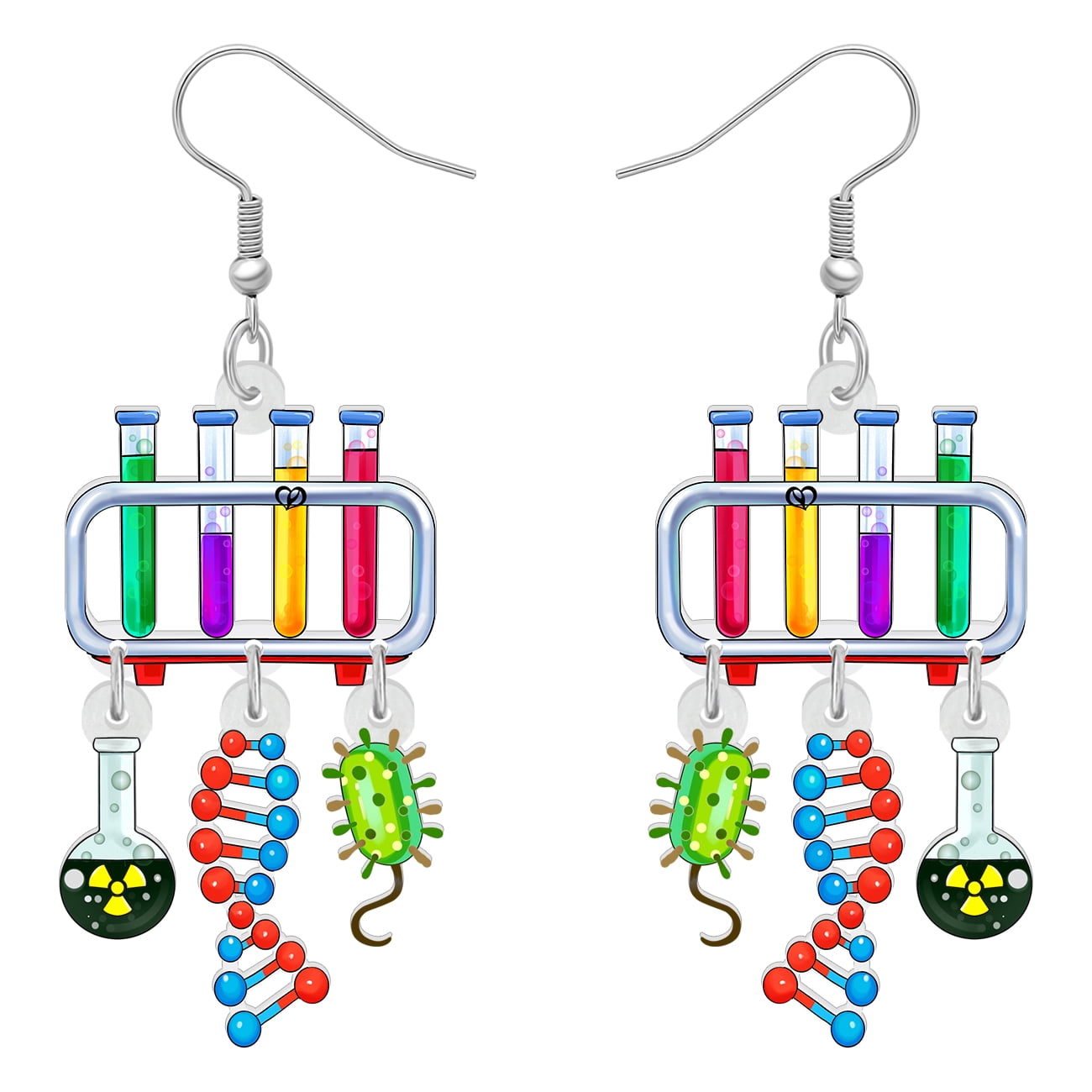 Teachers' Day Acrylic Science Earrings Novelty Test Tube Microscope ...