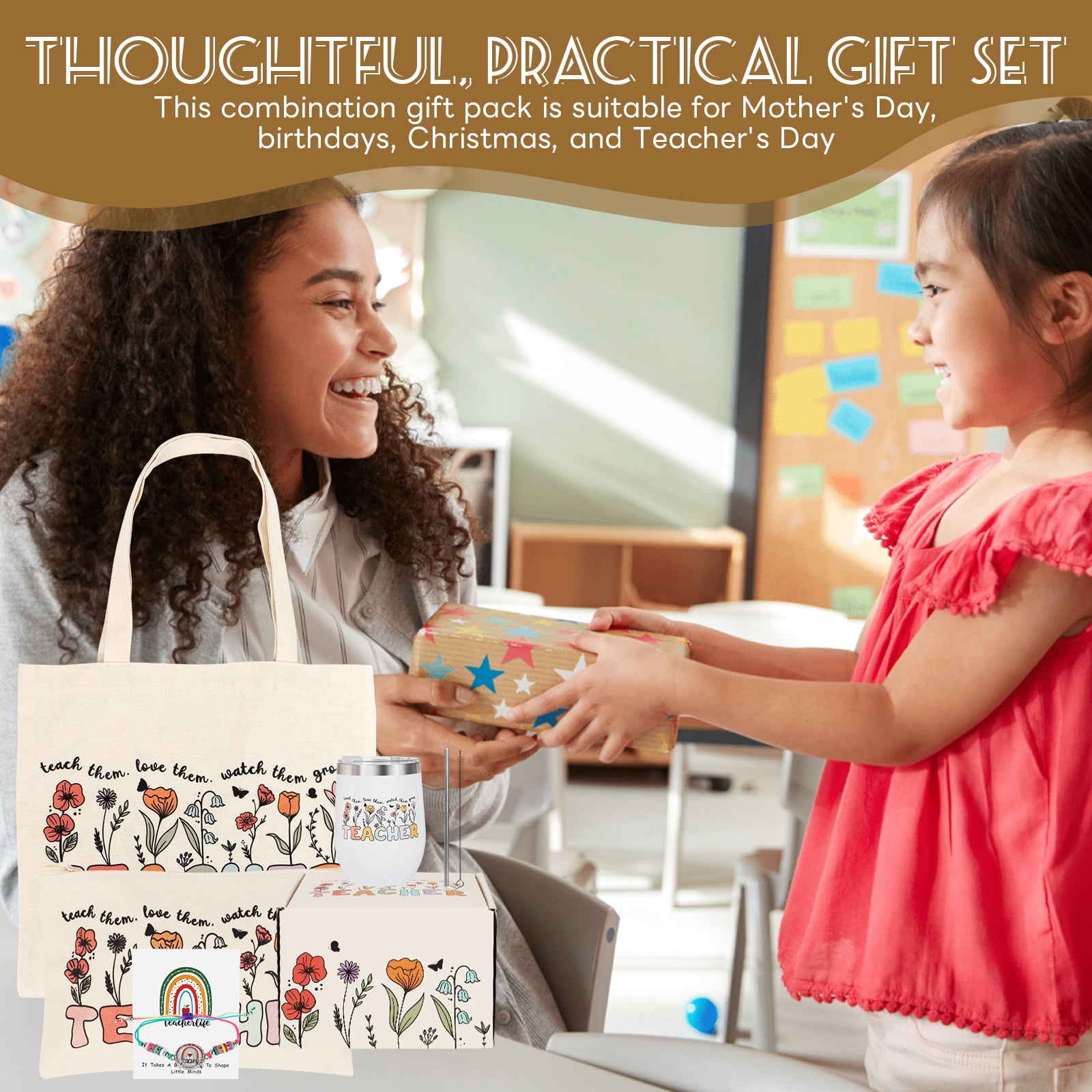 6 - Piece Floral Teacher Gift Set - Luxury Classroom Essentials ...