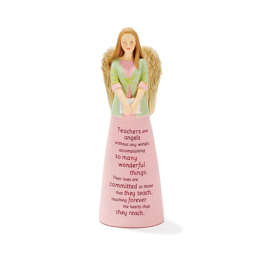 Teachers are Angels Without Wings Pink 6 Inch Resin Tabletop Angel ...