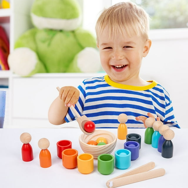 Teaching 7 Colors People And Cups 05 Color Classification Matching Ball ...