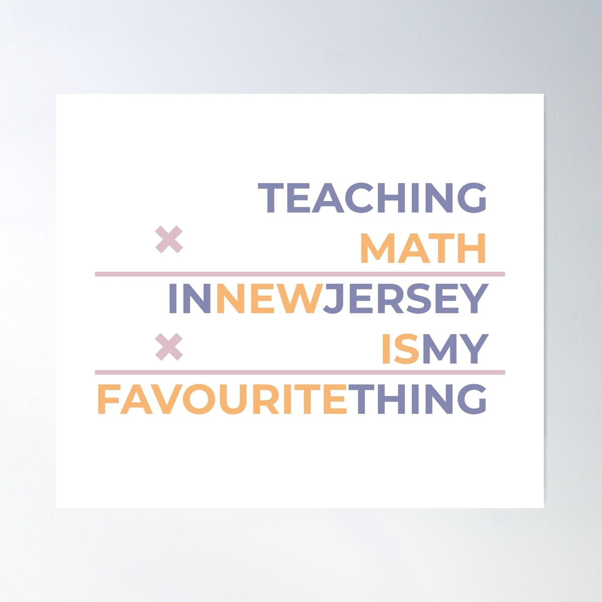Teaching Math In New Jersey Is My Favourite Thing Poster Wall Art ...