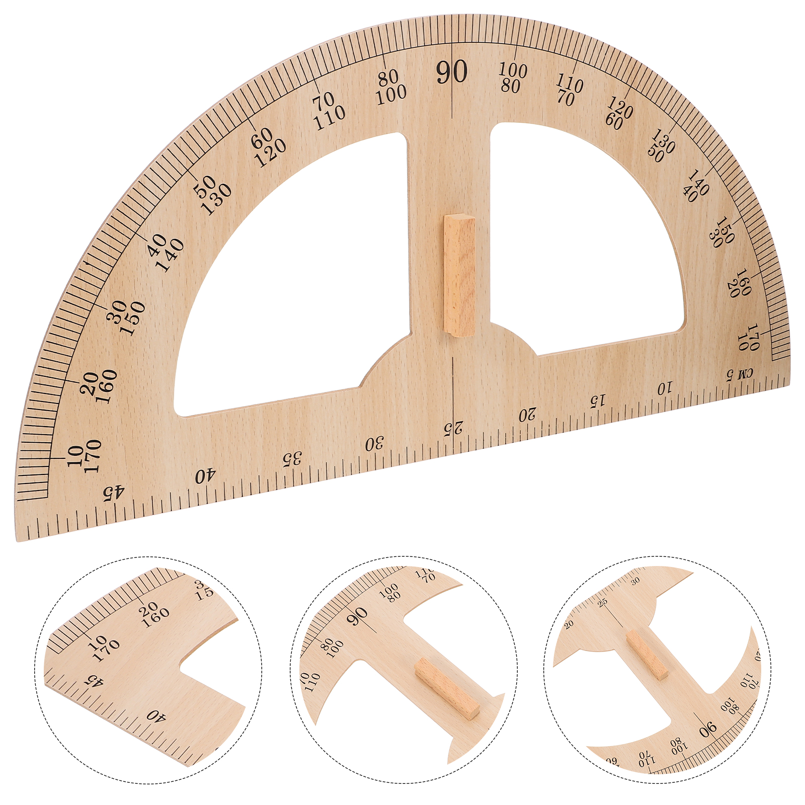 Wood Measuring Ruler for Home Use Light Brown Reusable Teaching Aid ...