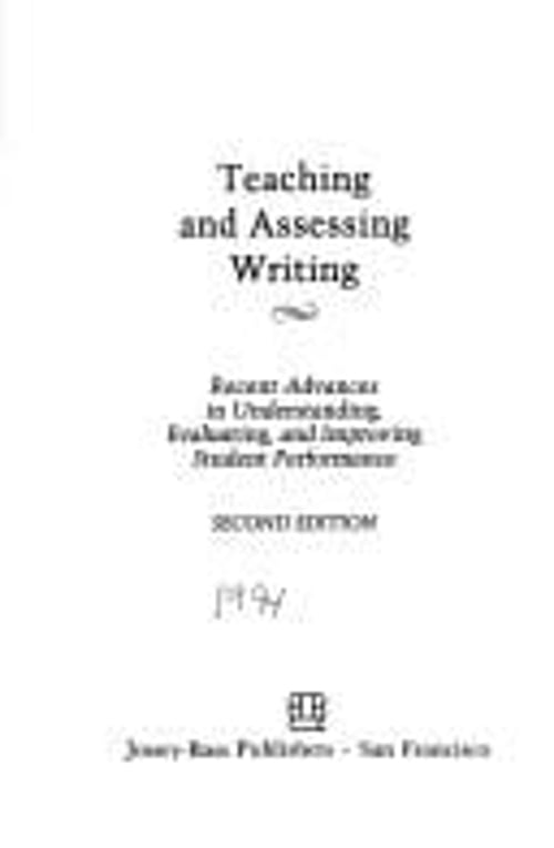 Pre-Owned Teaching and Assessing Writing (Hardcover) 1555426190 ...