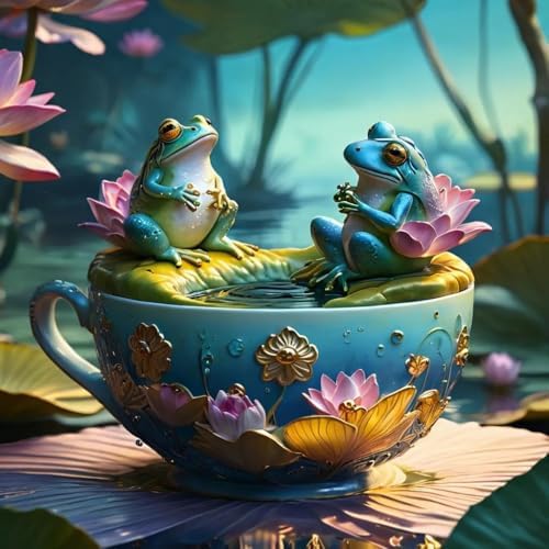 Teacup Frog Jigsaw Puzzle 1000 Pieces of Wooden Jigsaw Puzzle Family ...