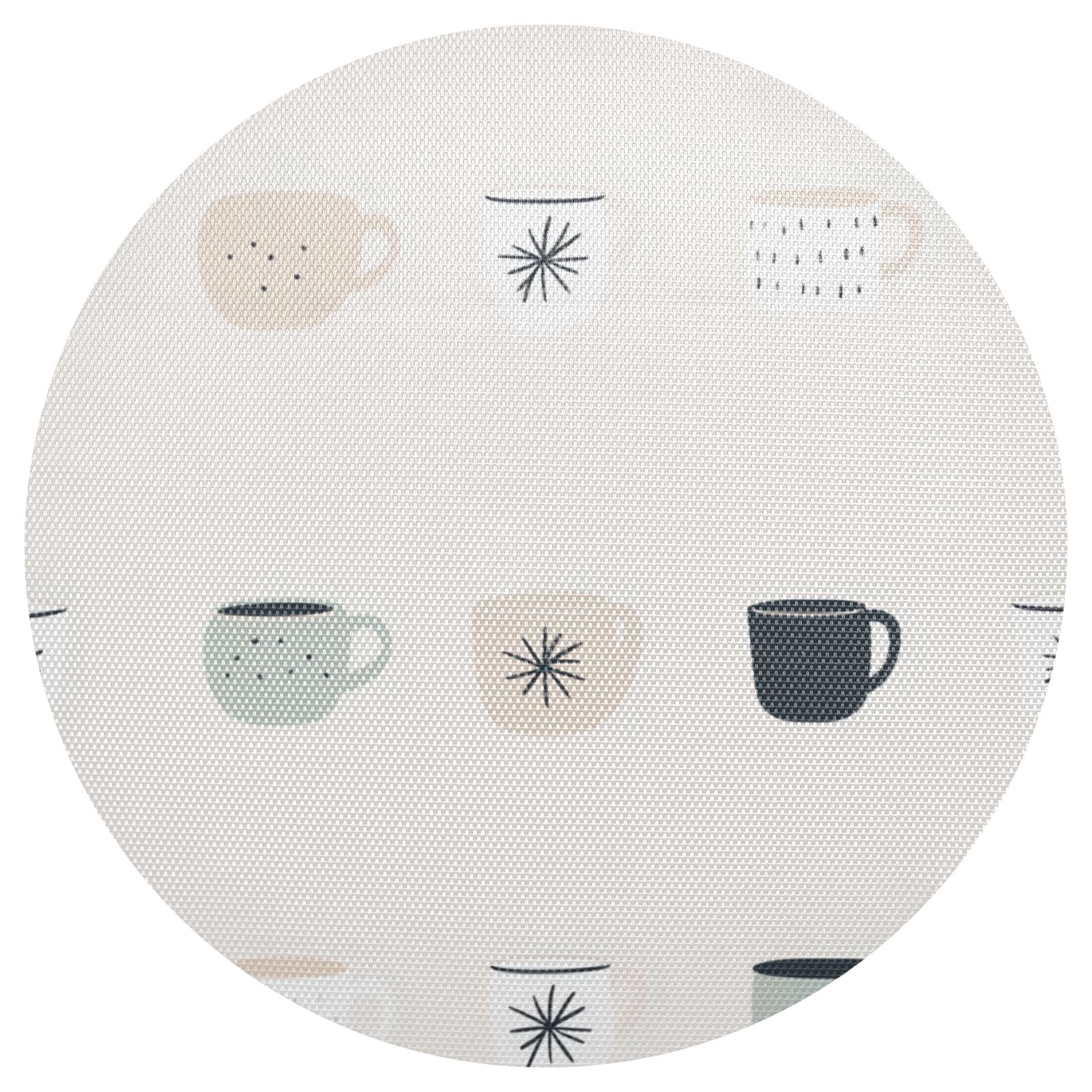 Teacup Pattern 4-Piece 15.4in Heat-Proof PVC Plate Mats, Easy Cut and ...