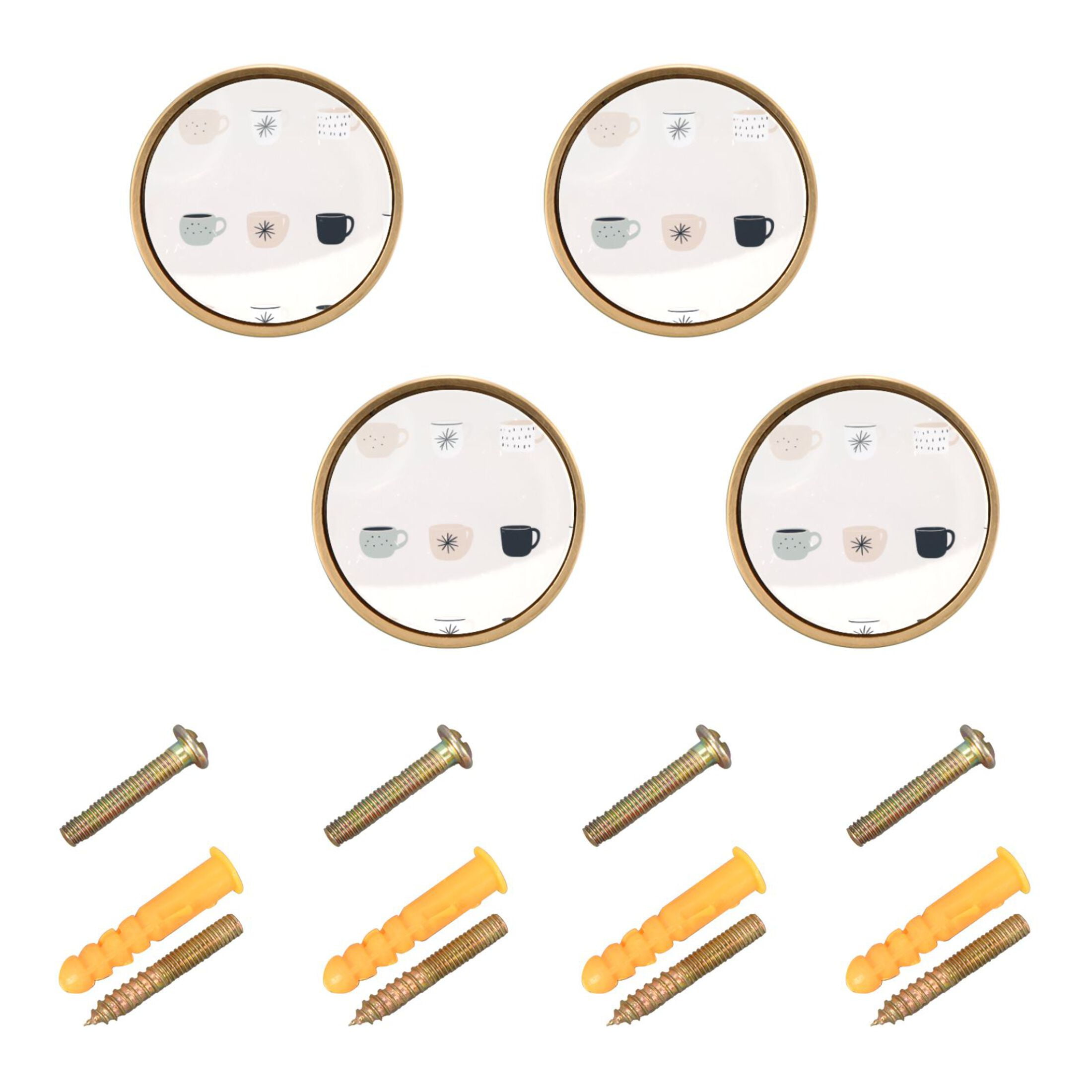 Teacup Pattern Cabinet Furniture Knobs Drawer Metal Pulls 1.26in ...
