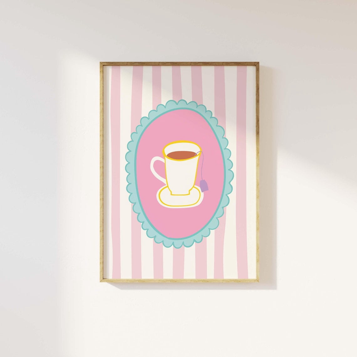 Teacup Poster Cute Tea Art Trendy Kitchen Wall Afternoon Poster ...