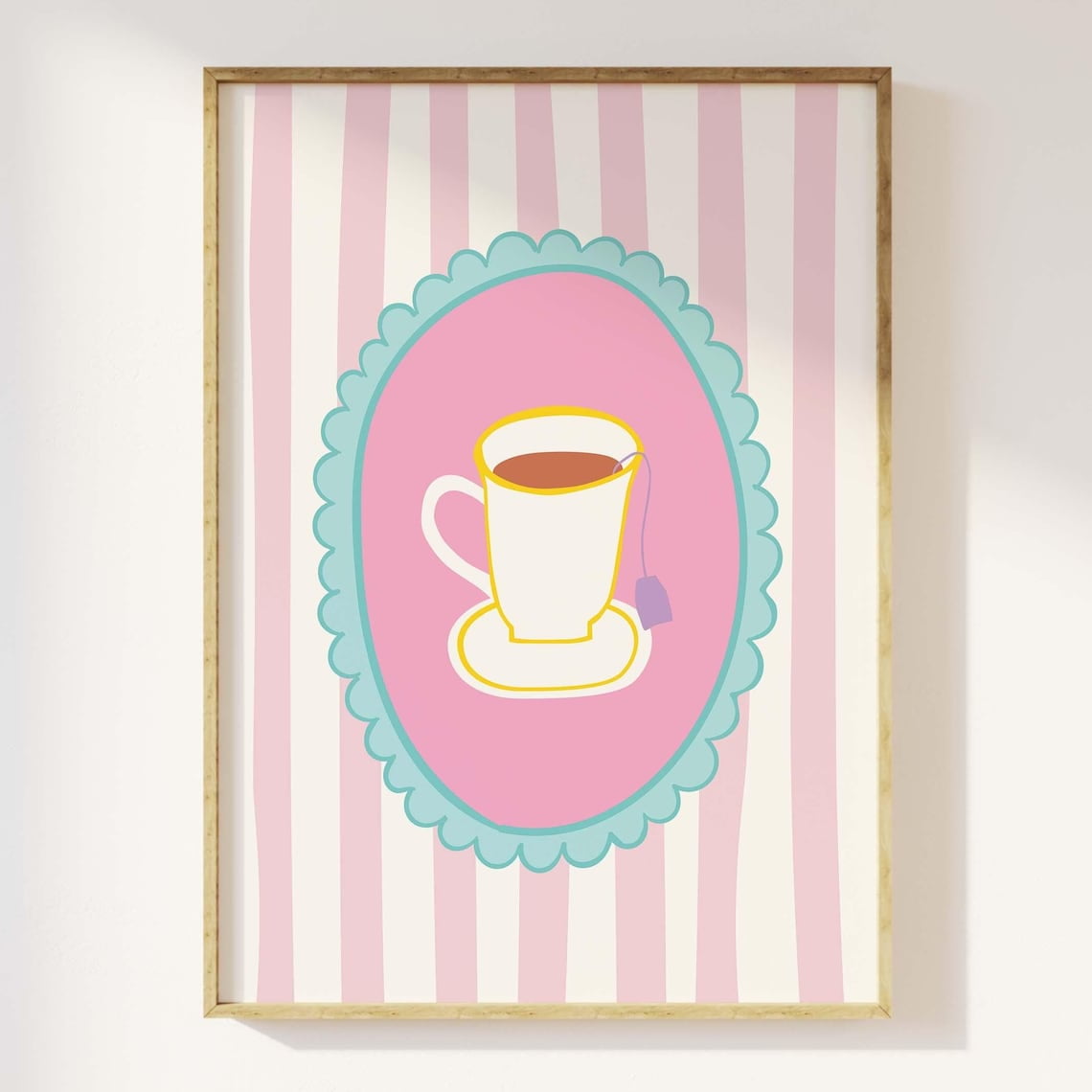Teacup Print, Art, Cute Tea Art Print, Trendy Kitchen Poster, Teacup ...