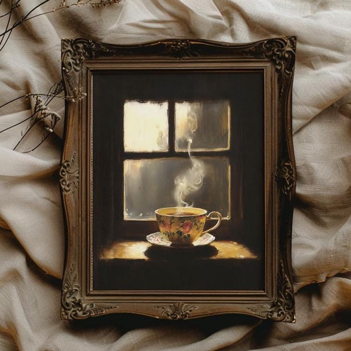 Teacup Tea Wall Art For Kitchen Decor Moody Wall Art Coffee Art Poster ...