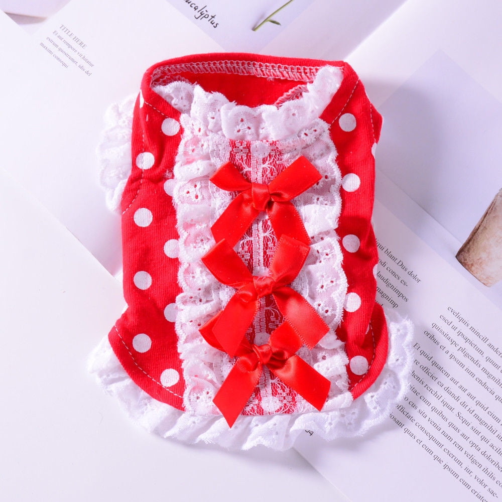 Teacup Yorkie Dress Dog Skirt Bow Puppy Princess Clothes For SMALL Dog ...