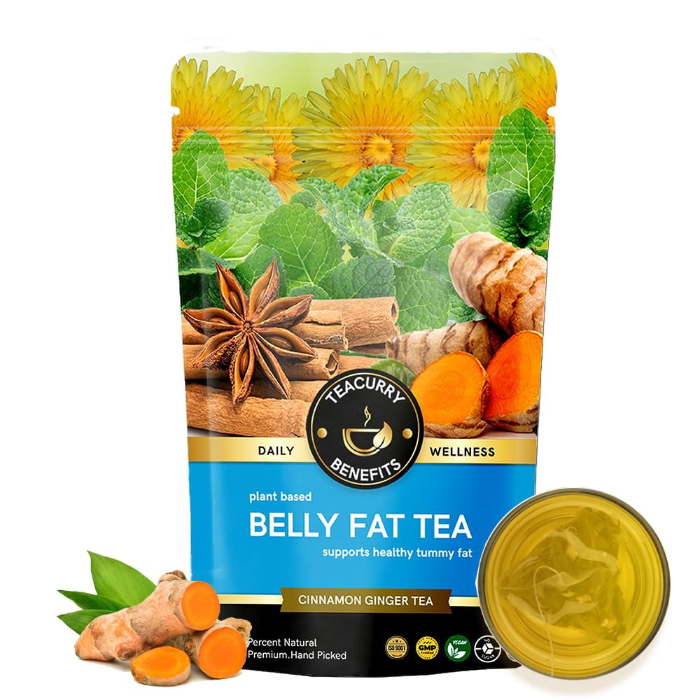 Teacurry Plant Based Belly Fat Tea - 100gm, 3.5 Ounce, 50 Cups | Helps ...