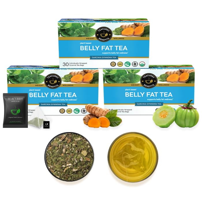 Teacurry Plant Based Belly Fat Tea - Pack Of 3 X 30 Individually ...