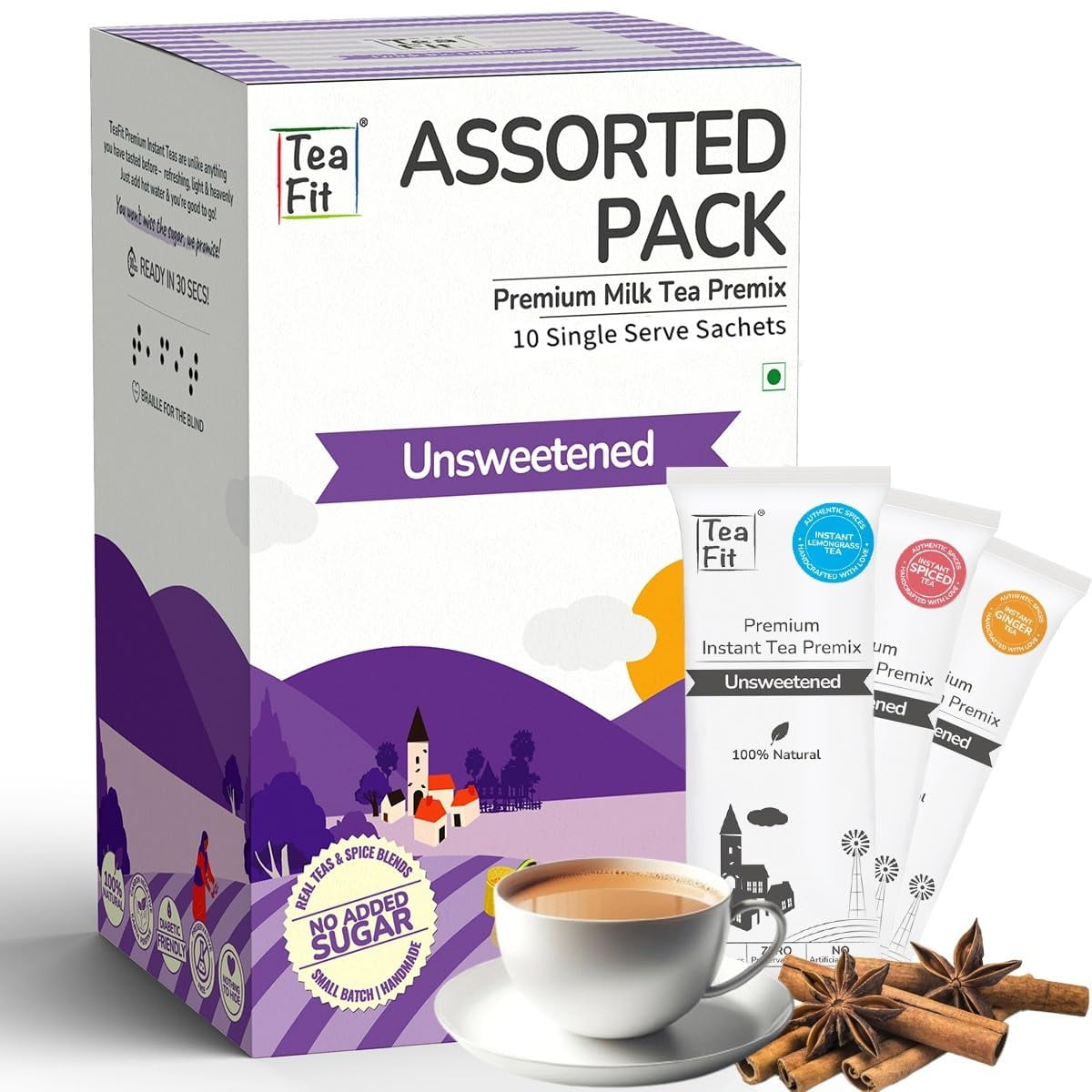 Teafit Premium Milk Tea Premix Assorted Tea - Pack Of 20 Sachets | Made ...