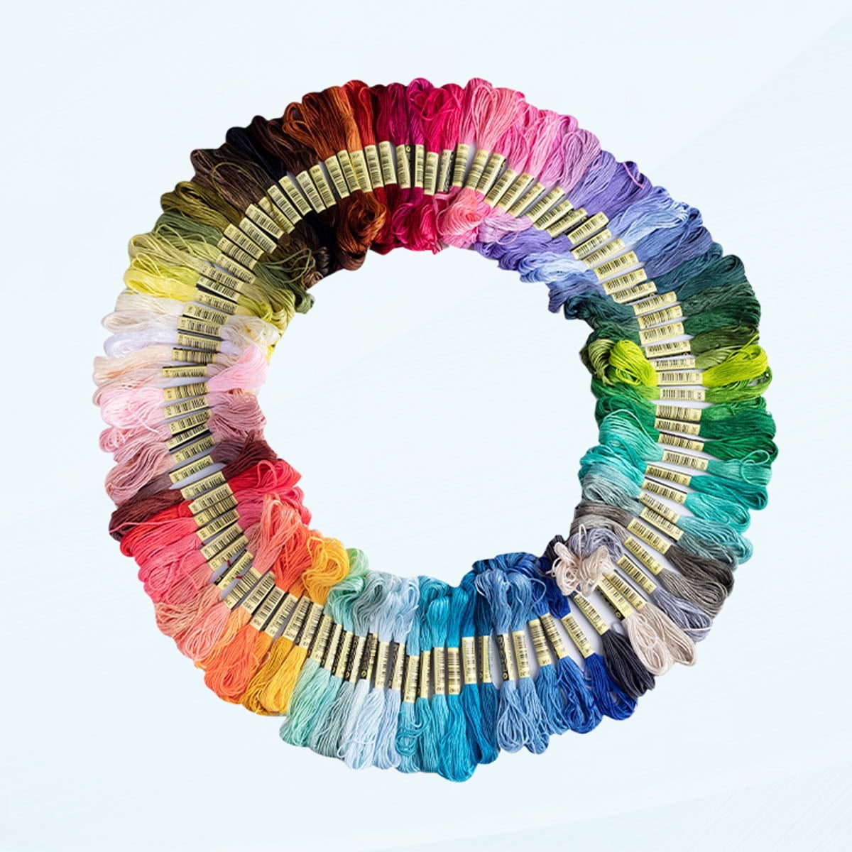 Teaghrán Bráisléid Cairdis 50 Skeins Rainbow Dath Bróidnéireacht Floss ...