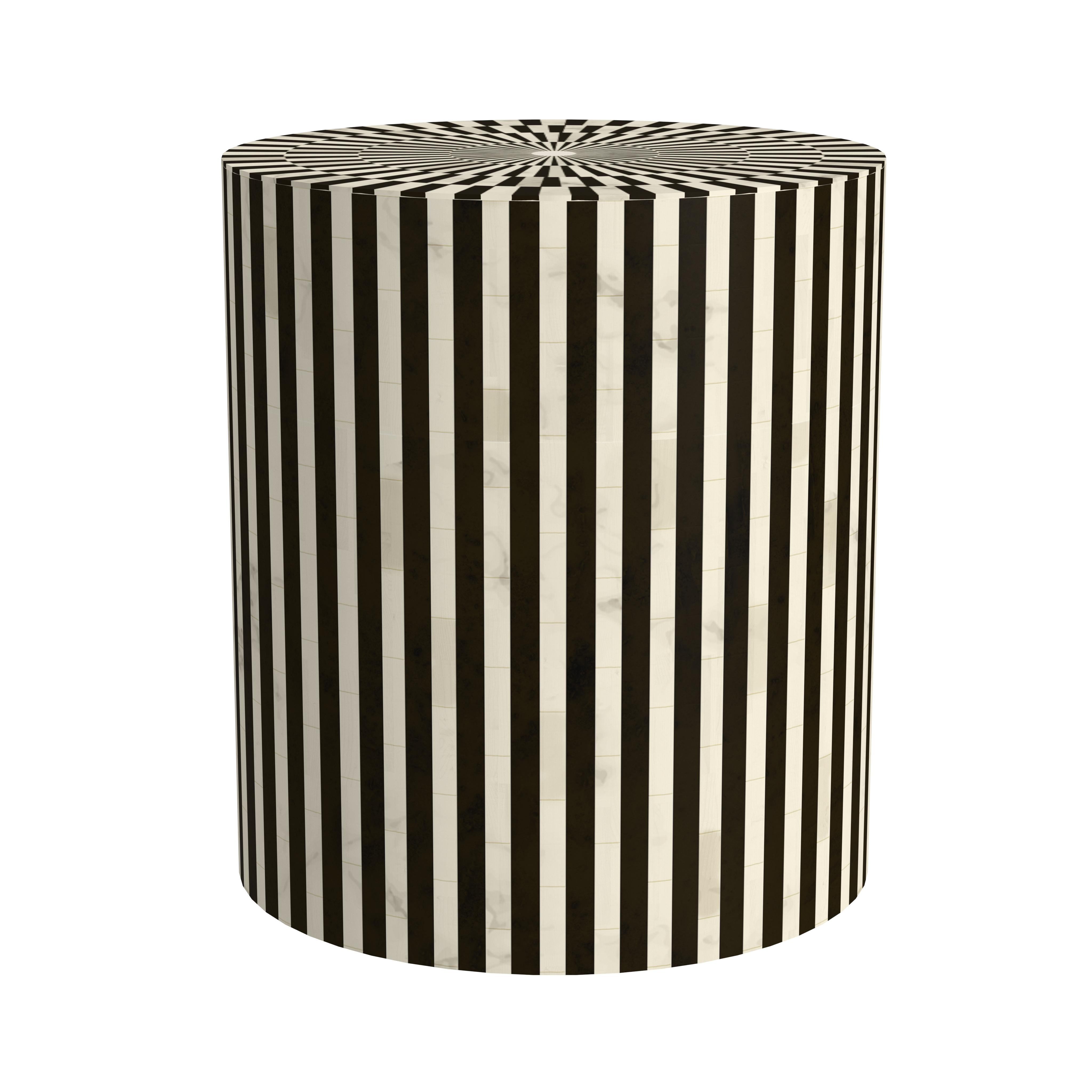 Teague Wood and Bone Accent Table in Black for Living Room - Walmart ...