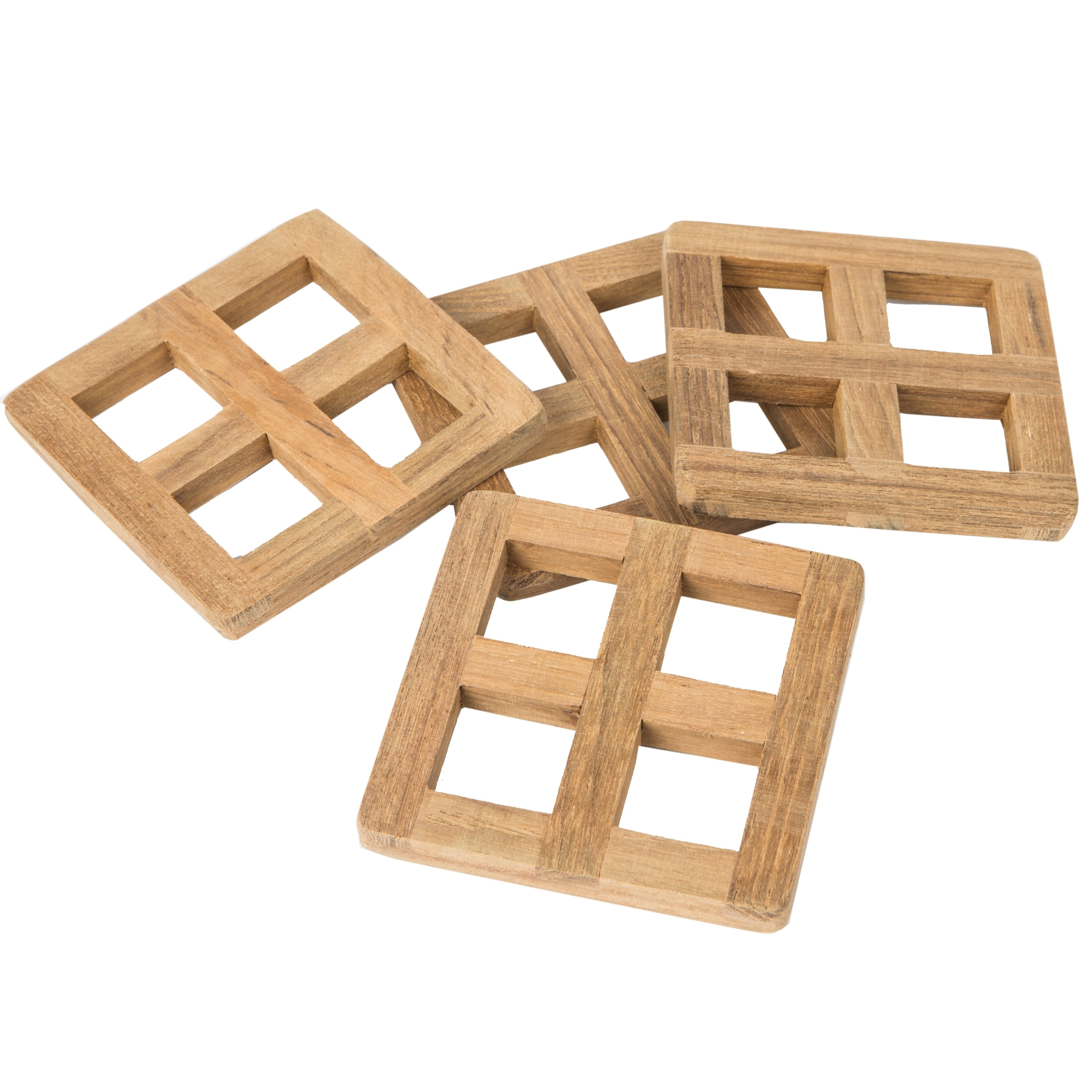 Teak 4-Piece Coaster Set - 4-Pc. Set - Walmart.com